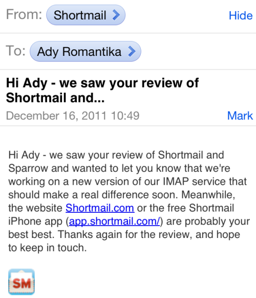 Sparrow and Shortmail | Ady's Blog